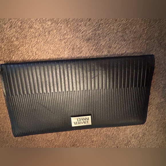 Versace | Bags | Versace Gianni Versace Leather Long Wallet Checkbook ...